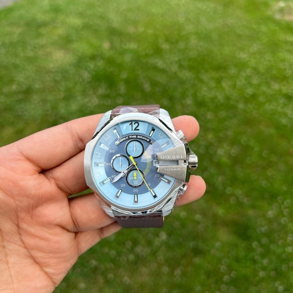 Diesel | Accessories | Diesel Mega Chief Chronograph Brown Leather ...